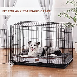 Figopage Large Dog Mat for Crate, Waterproof Large Dog Bed with Washable and Removable Covers, Deluxe Dog Pillows for Large Dogs Up to 80 Lbs