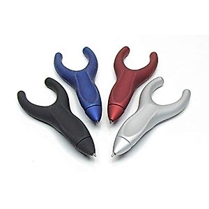 Penagain Ergosof, Ballpoint Pen, Set of 4 Colors: Black, Silver, Red and Blue (Individually Packaged with Two Refills Per Pen)