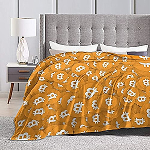 Throw Blanket Bitcoin Ultra-Soft Micro Fleece Blanket for Couch Sofa Bed Living Room 50"X40"