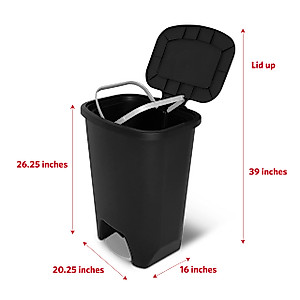 Glad 20 Gallon / 75 Liter Extra Capacity Plastic Step Trash Can with CloroxTM Odor Protection | Fits Kitchen Pro 20 Gallon Trash Bags