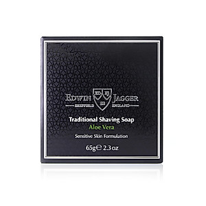 Edwin Jagger SSAVT Aloe Vera 99.9% Natural Traditional Shaving Soap 65g Travel Tub