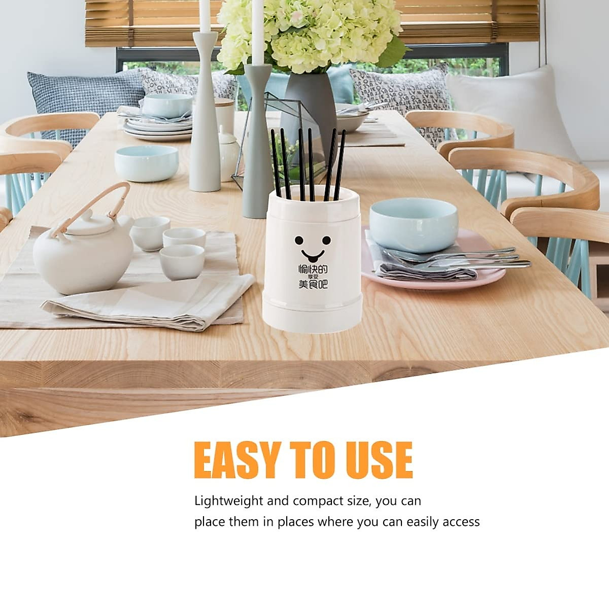 SOLUSTRE Kitchen Utensils Holder Kitchen Utensils Chopsticks Holder with Lid Cutlery Storage Holder Spoon Straw Basket Kitchen Tableware Organizer for Kitchen Countertop Beige 2pcs Silverware Holder