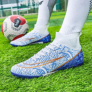 Biayvisas Indoor Soccer Cleats Turf Soccer Shoes Men Women TF Football Boots Adult Wide Training Shoes Youth (Bai TF_38)