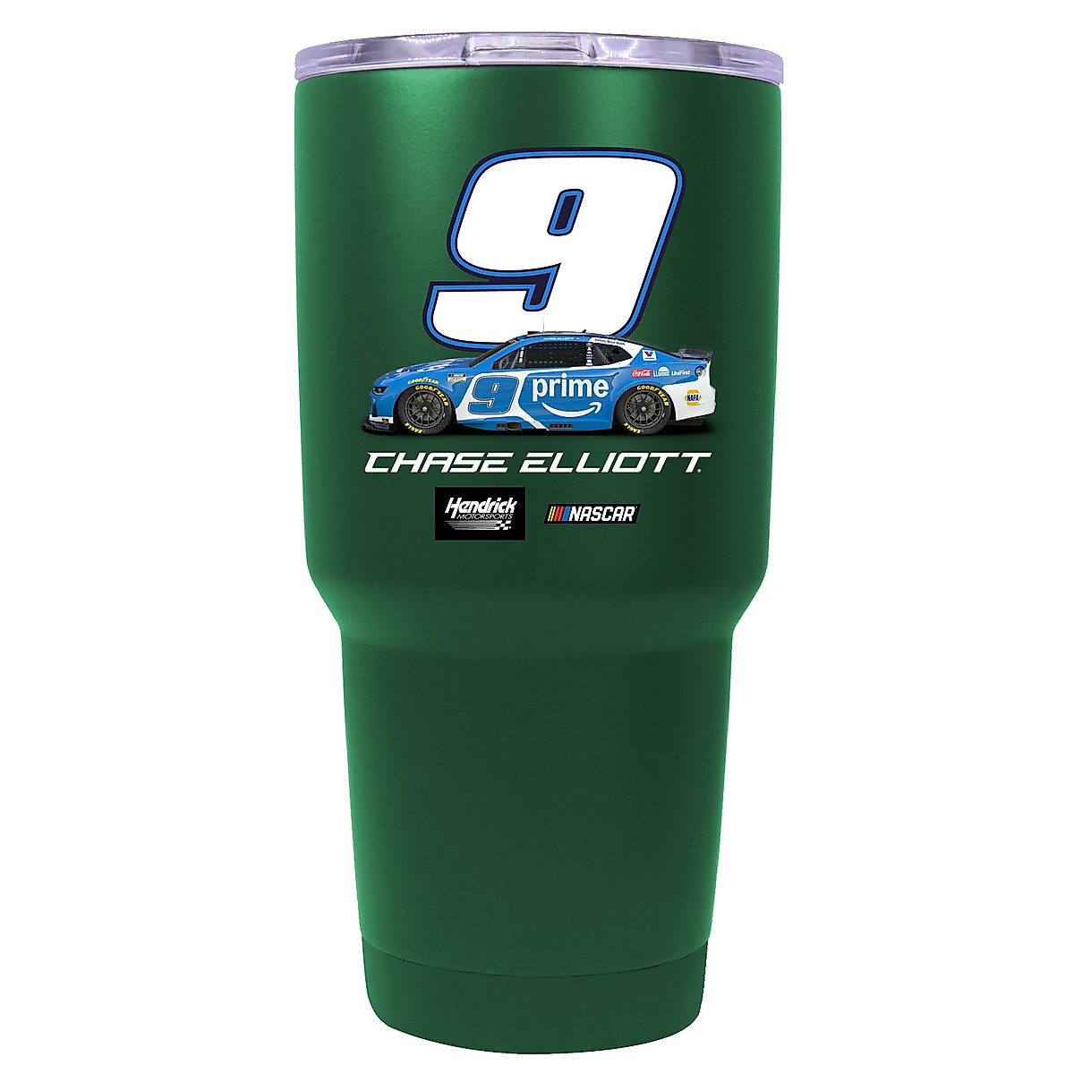 R and R Imports Nascar #9 Chase Elliott 24 oz Stainless Steel Insulated Tumbler Officially Licensed (1, Green)
