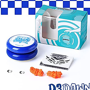 Responsive Yoyo D3 Looping Yoyo for Kids, Durable Professional Plastic Yo yo for Beginners, Looping Yo-yo for 2A Thick with Extra 2 Yoyo Strings + 2 Spacers ( Blue White)