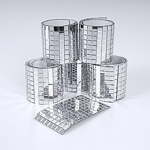 C Crystal lemon 4800pcs Glass Mirror Tiles - Self Adhesive Mirror Stickers for Disco Decor, Versatile Disco Tiles for Mirror Ball Effects"