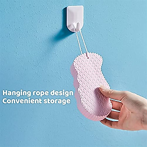 INGVY Dry Brushing Body Brush 3D Magic Sponge Bath Sponge Body Dead Skin Remover Exfoliating Massager Cleaning Shower Brush Peeling Sponge (Color : White)