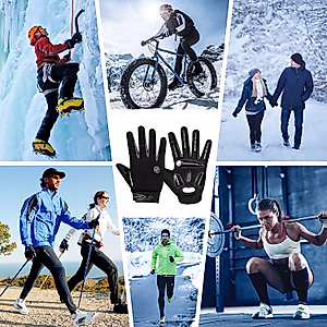 BIKINGMOREOK Cycling Gloves Bike Gloves Biking Gloves for Men Women,Touchscreen Full Finger Shock-Absorbing Mountain Bike Gloves,5MM Gel Pads MTB Road Bicycle Gloves for Running,Hiking-Gray-L