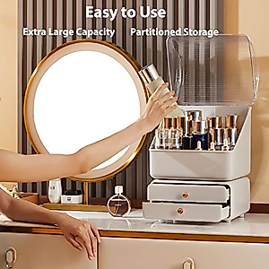 Aiabaleaft Makeup Organizer, Cosmetics Makeup Storage Box Skincare Organizers Set, Waterproof and Dustproof with Cover Cosmetic Display Case with Suitable for Bathroom Bedroom Vanity Dresser