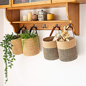 Goodpick Jute Woven Hanging Basket Set (Set of 2)