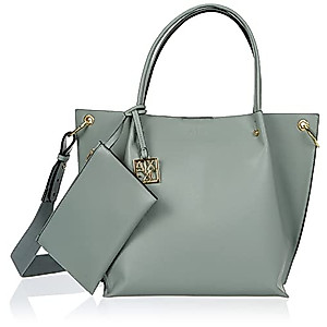 A|X Armani Exchange Women's Medium Woven Shopping Bag, Magnesium, OS