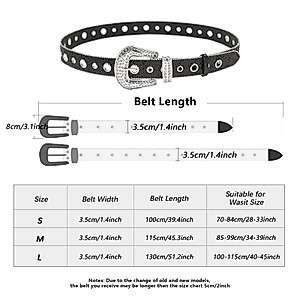 Kajeer Rhinestone Belt for Men Women, Vintage Cowgirl Diamond Bling Belts for Jeans(Silver, Medium)