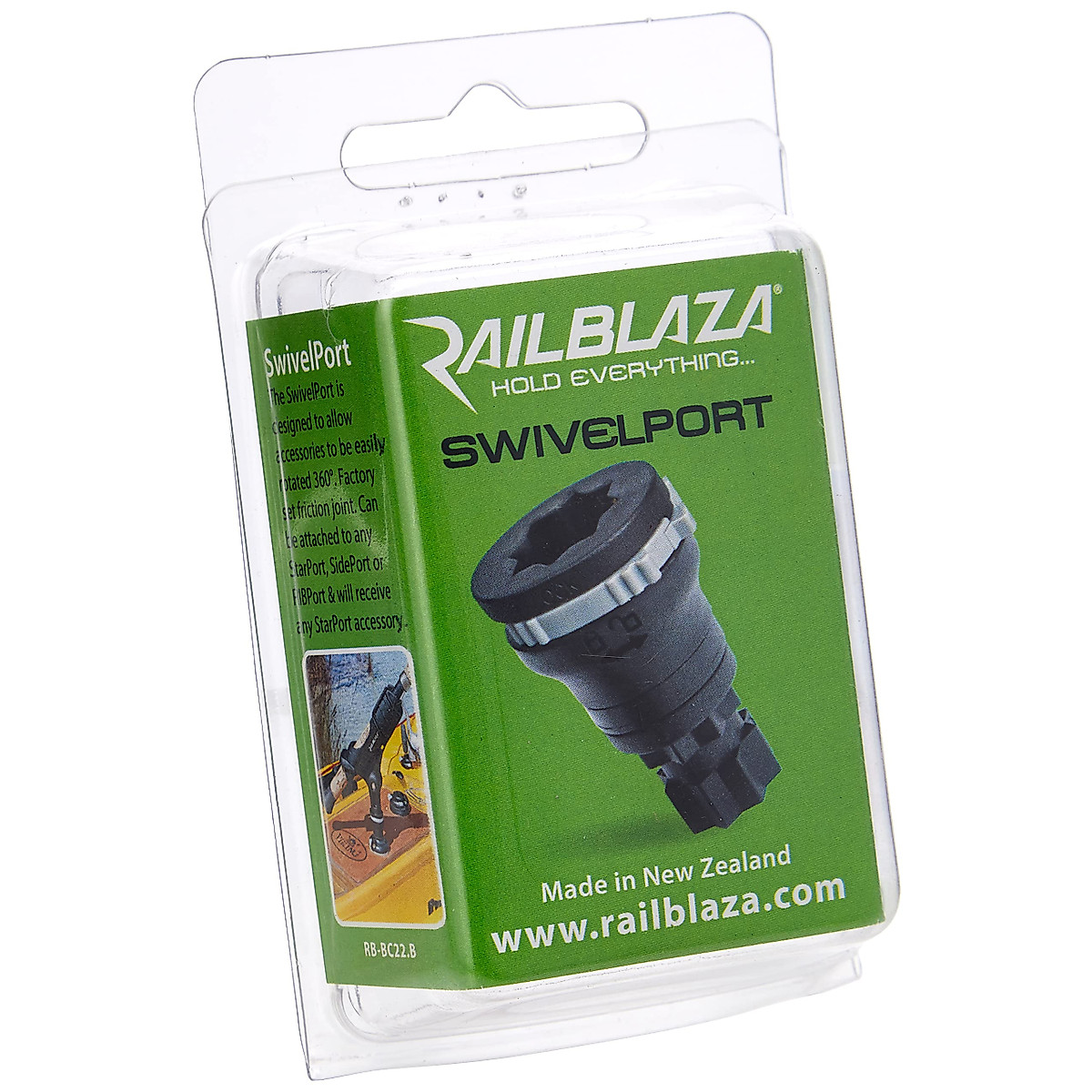 RAILBLAZA Swivelport Mount Base for Fishing Accessories, 360 Degree Rotation and Easy to Use
