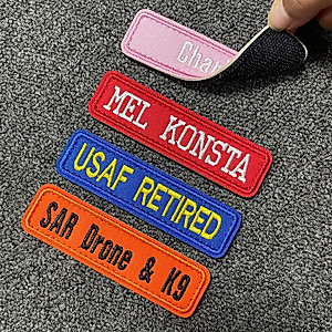 Custom Name Patch 2 Pieces,Personalized Military Tactical Tag Embroidery for Multiple Clothing Bags Vest Jackets Work Shirts
