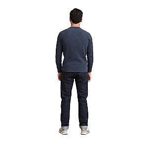 Grayers Mens Thermal Waffle Long Sleeve Crew Neck Shirt (Mood Indigo, Large)