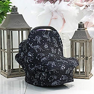Wallfire Baby Nursing Cover, Multi-Function Breastfeeding Cover Baby Car Seat Canopy Stroller Cover Stretchy Nursing Cover - Constellation