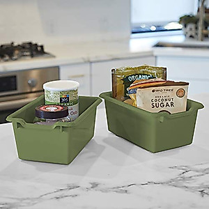 ECR4Kids Scoop Front Storage Bin, Multipurpose Organization, Hunter Green, 5-Piece