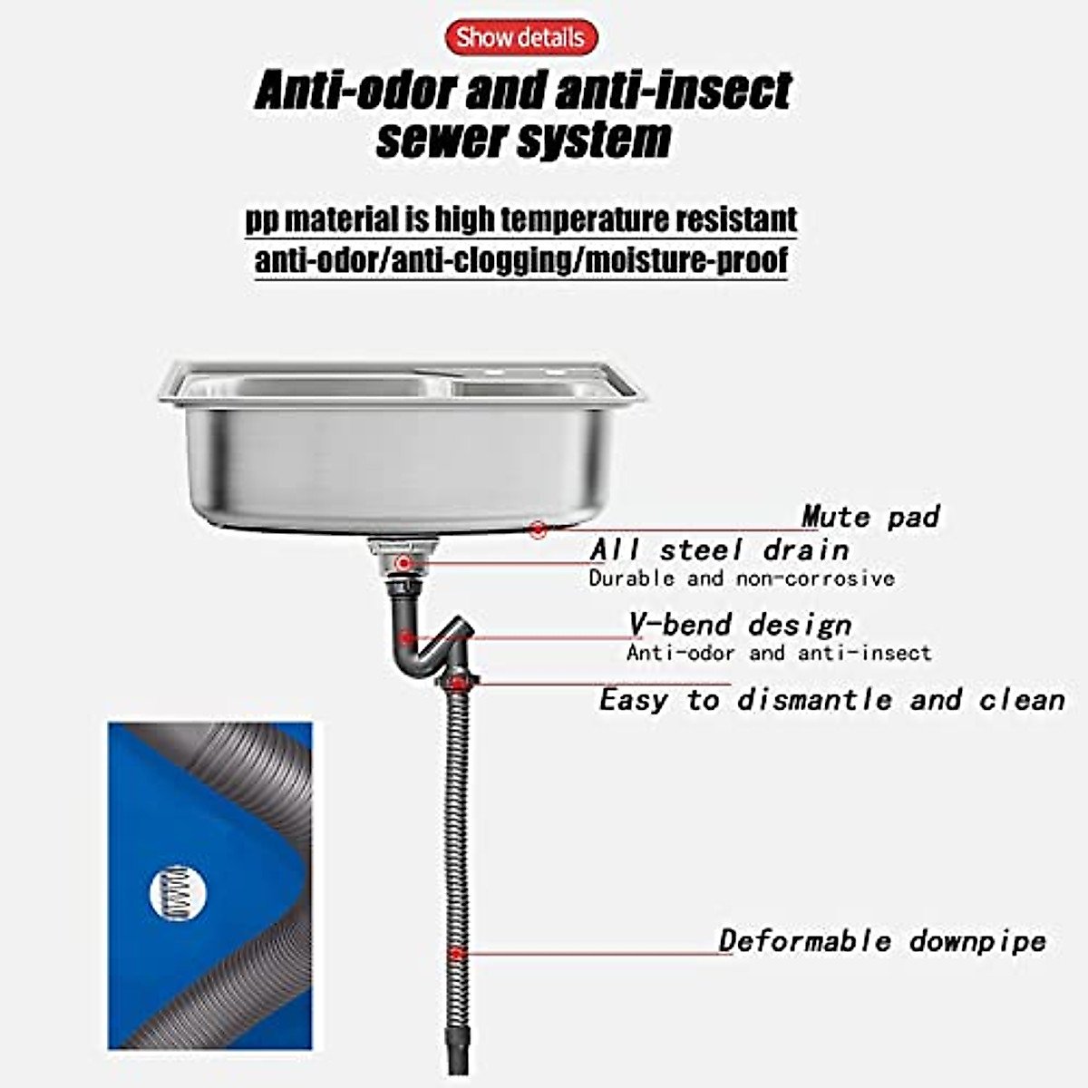 Kitchen sink,utility sink single bowl stainless steel,utility sink free standing,Stainless steel sink with bracket and faucet and other accessories, suitable for hotels, kitchens, restaurants (Siz