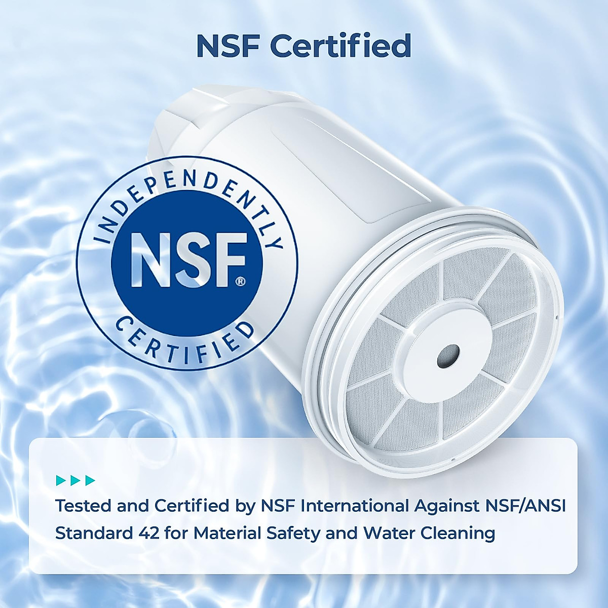 2-Pack ZR-017 Water Filter Replacement for Water Pitcher and Dispenser, 6-Stage Filter Replacement 0 TDS for Improved Tap Water Taste, Certified to Reduce Chlorine and Odor