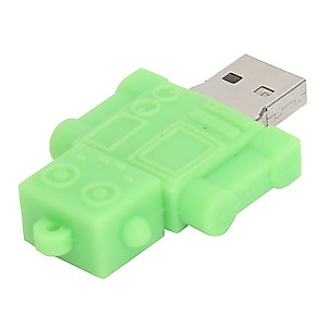 GOWENIC Novelty USB Flash Drive Cute Cartoon Green Robot USB Disk Portable Thumb Drive Memory Stick for Data Storage Transmission Sharing, Great Friends or Family (128GB)