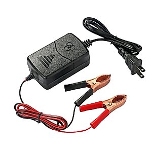 Car Battery Charger,12V Battery Charger with Crocodile Clip and Power Indicator,Adapter,Connector, Smart 3 Stage Charging Battery Charger Maintainer for Car, Motorcycle, RV, Boat, RV, SUV and More