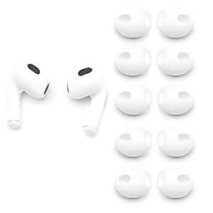 Yutoner Airpods Earpods Covers Anti-Slip Silicone Soft Sport Covers Accessories for AirPods 3 Earbud AirPods Ear Tips 5 Pairs (White)