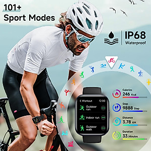 Gydom Smart Watch for Women -Answer/Dial Call & Alexa Built-in, 1.8" Touch Screen Fitness Watch with Heart Rate SpO2 Sleep Monitor, 100 Sport Modes, IP68 Waterproof Activity Tracker for iPhone Android