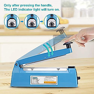 Konmee 8 Inches Impulse Commercial Bag Sealers Heat Sealing Machine for Mylar Cereal Plastics Polythene Bags with One Repair Kit
