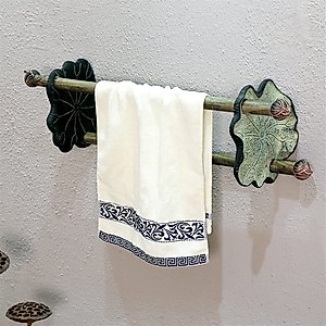 Bath Towel Bar Personality Retro Bathroom Rack Holder, Antique Bathroom Creative Art Hand Wash Towel Rack Towel Bar Rail Towel Holder