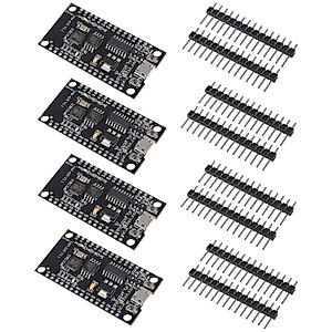 AITRIP 4PCS NodeMCU V3 Lua WiFi Module Integration of ESP8266 + Extra Memory 32M Flash, with PCB Antenna and USB-Serial CH340G for Arduino-NodeMcu Lua CH340