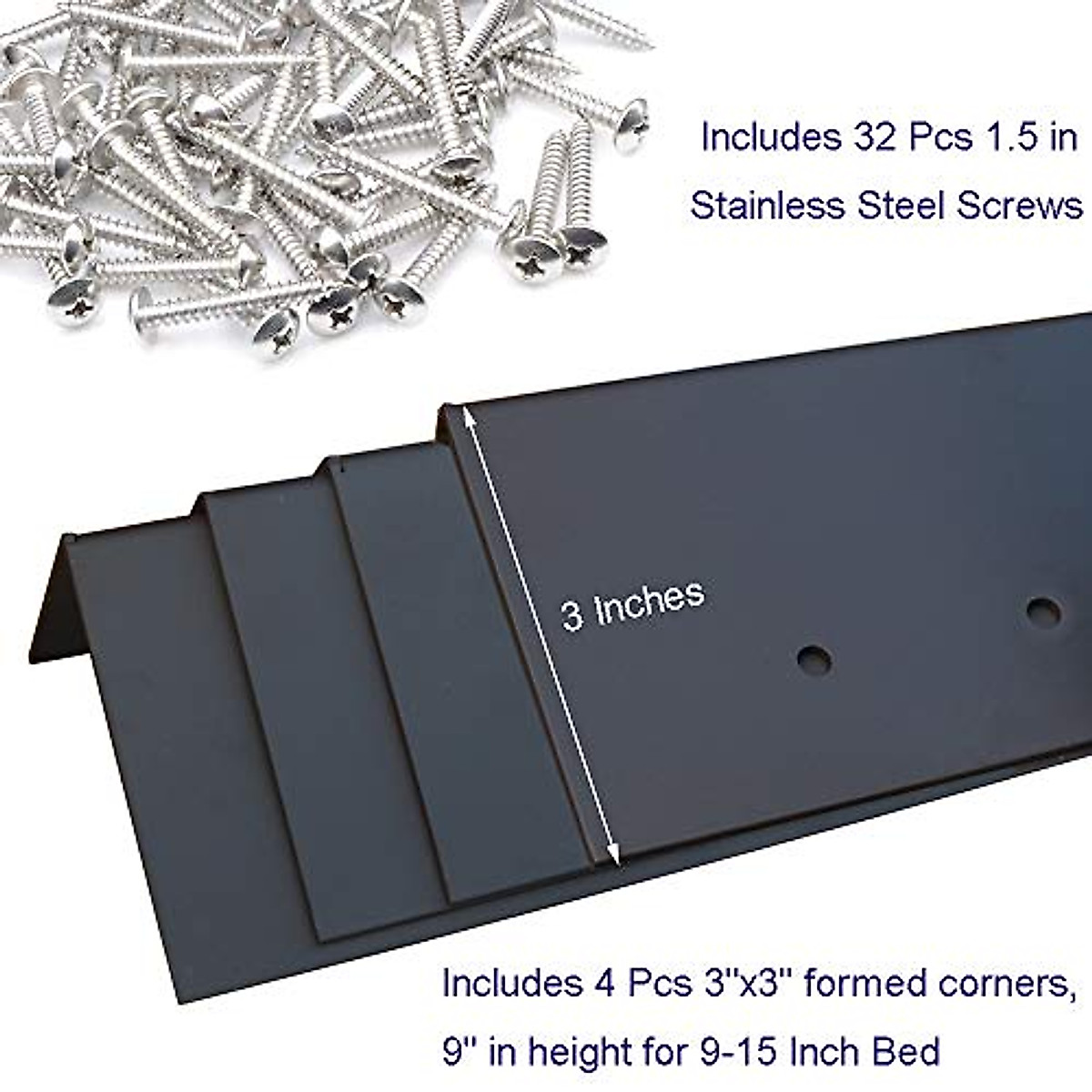 Amgate Set of 4 Raised Garden Bed Corner Brackets for 10"-12" Bed