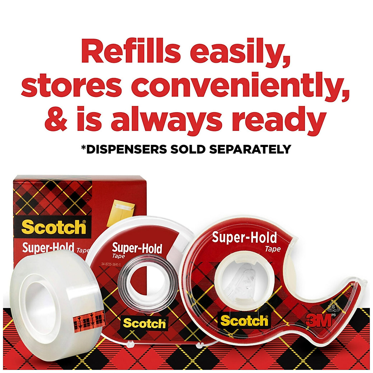 Scotch Super-Hold Tape, 6 Rolls, 50% More Adhesive, Trusted Favorite, 3/4 x 800 Inches, Boxed (700S6)