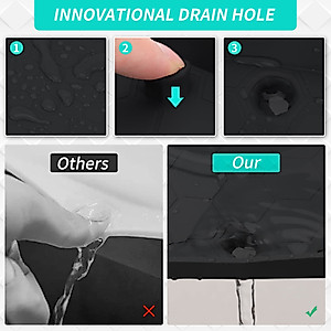 Under Sink Mat, 34" x 22" Under Sink Mats for Kitchen Waterproof, Bathroom Tray with Drain Hole, Under Sink Liner as Protect for Drips Leaks Spills Tray, Black