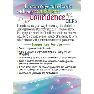 Really Good Stuff Confidence Chips – 100 Empowering, Motivational, Positive Affirmations – Encourage Positive Feelings– Social-Emotional Learning – SEL for The Home and Classroom