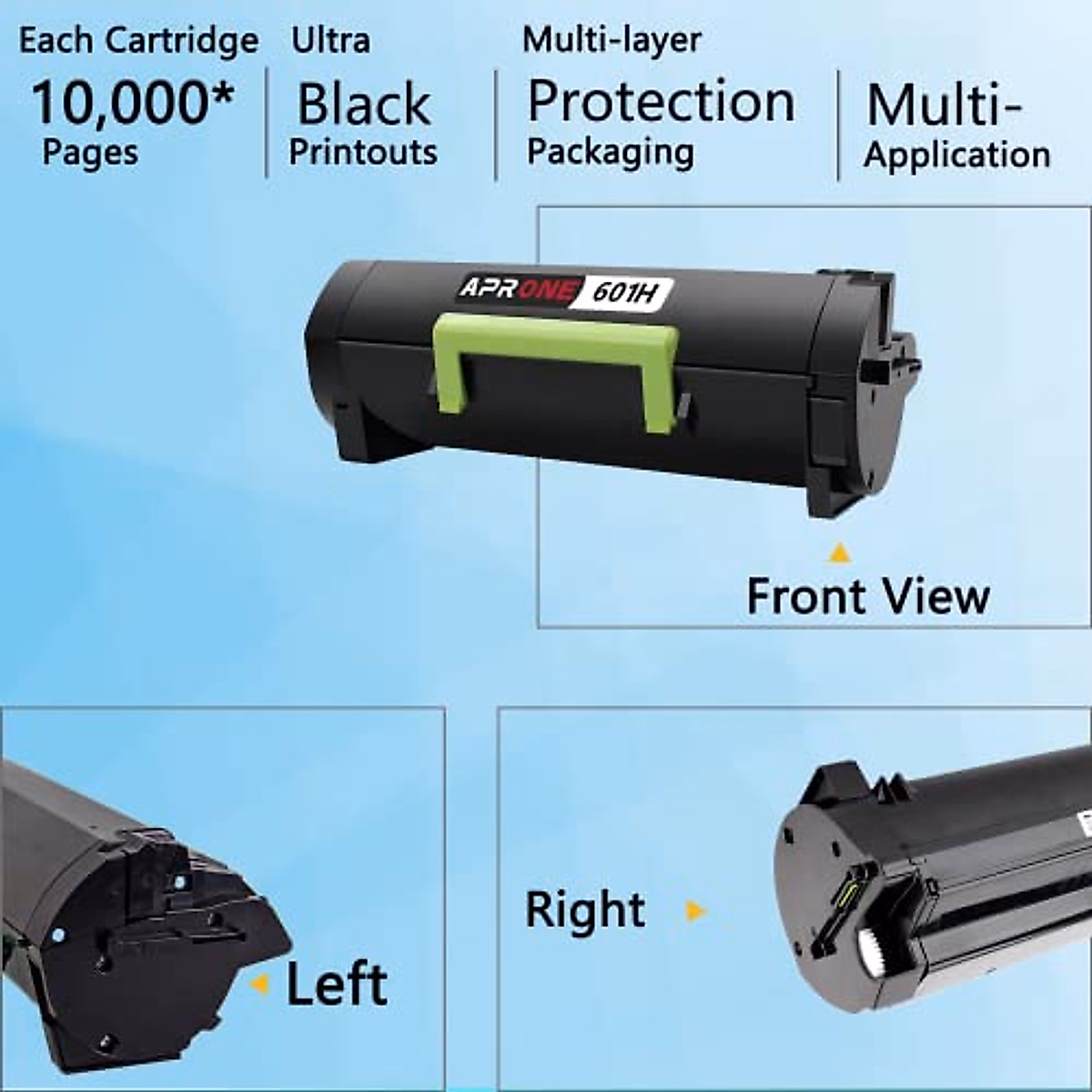 APRONE 601H 60F1H00 Remanufactured Toner Cartridge Replacement for Lexmark 601H Work for MX310dn MX611de MX511de MX410de MX611dhe MX610de MX511dhe MX510de MX511dte MX611dte (10,000 Pages)