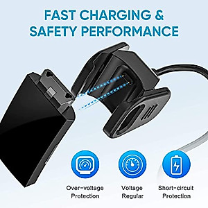 [2-Pack] Charger Cable Compatible with Fitbit Charge 3/Charge 4, Replacement USB Charging Cradle Dock Stand Cable for Smart Watch Fitbit Charge 3/Charge 4(3.3 ft/1.6ft)