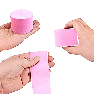 YSSAI Pink Party Decorations Pink Crepe Paper Streamers 8 Rolls 656 ft Tassels Streamer Garland Hanging Backdrops Decorations for Birthday Bachelorette Engagement Wedding Baby Shower Party Supplies