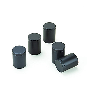 Tianhui Small Tin Can Box Canister with Lid for Coffee Tea Candy Storage Loose Leaf Tea Tin Containers Storage 5 Pcs (Black, M)