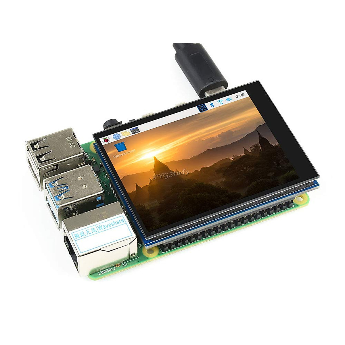 2.8 inch IPS 480×640 Display LCD DPI Interface Capacitive Touch Screen Fully Laminated Toughened Glass Cover Supports Raspbian Kali Raspberry Pi 4B/3B+/3B/2B/Zero/Zero W WH @XYGStudy