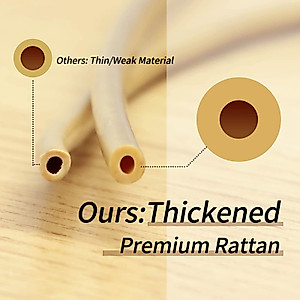 NICESOUL® 6 Pcs Boho Outdoor Small Patio Furniture Lounge Set with Beige Cushion and Round Glass Table with Ice Bucket Natural Color Wicker Conversation Sofa Set for Garden Balcony Deck