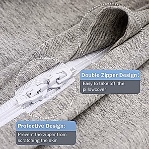 INSEN Pregnancy Body Pillow Cover, Full Body Pillow Cover for Pregnant Women, Grey Jersey, L-Shaped