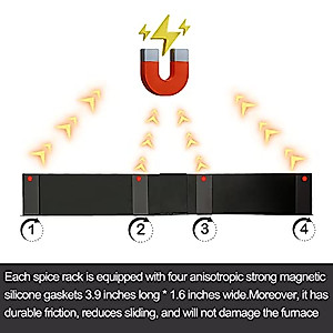 30''Stove Top Shelf for Kitchen Stove, Stainless Steel Magnetic Spice Over the Stove Rack for Flat Top Stove, Kitchen Organizer Rack