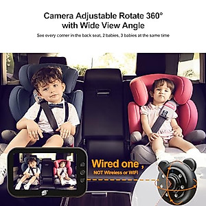 TX Baby Car Camera Monitor, Baby Car Mirror Baby Rear Facing Seat, HD 1080P Night-Vision Baby Camera for Car for Infant Toddler Car Seats