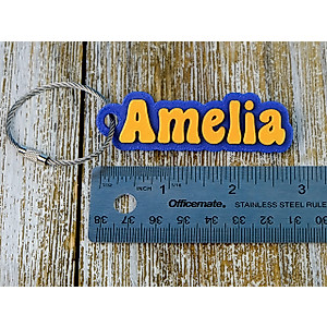 Personalized Water Bottle and Bag Name Tag Groovy Font, Hard Plastic Luggage Label Custom Nametag, Bulk Discounts