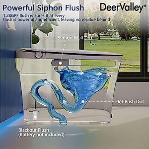 Smart Toilet, DeerValley Tankless Toilet with Bidet Built in Chair Height One Piece Smart Bidet Toilet 1.28GPF Auto Flush,Foot Kick,Blackout Flush,Remote Control Modern Toilets for Bathrooms DV-1S0019