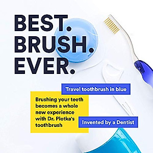 MOUTHWATCHERS Dr Plotkas Extra Soft Flossing Toothbrush, Folding Travel Toothbrush for Adults, Ultra Clean Toothbrush, Good for Sensitive Teeth and Gums, 1 Toothbrush