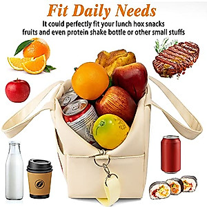 LUCKIPLUS Lunch Bag for Women Personalized Insulated Lunch Box for Adults with Adjustable Shoulder Strap Reusable Freezable Lunchbox Cooler Tote for Office Work Picnic Beach (Beige)