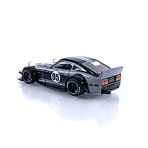 True Scale Miniatures Model Car Compatible with 1:64 Nissan Fairlady Z Kaido GT 95 Drifter V1 Black Grey Limited Edition 1/64 Diecast Model Car Kaido House KHMG079
