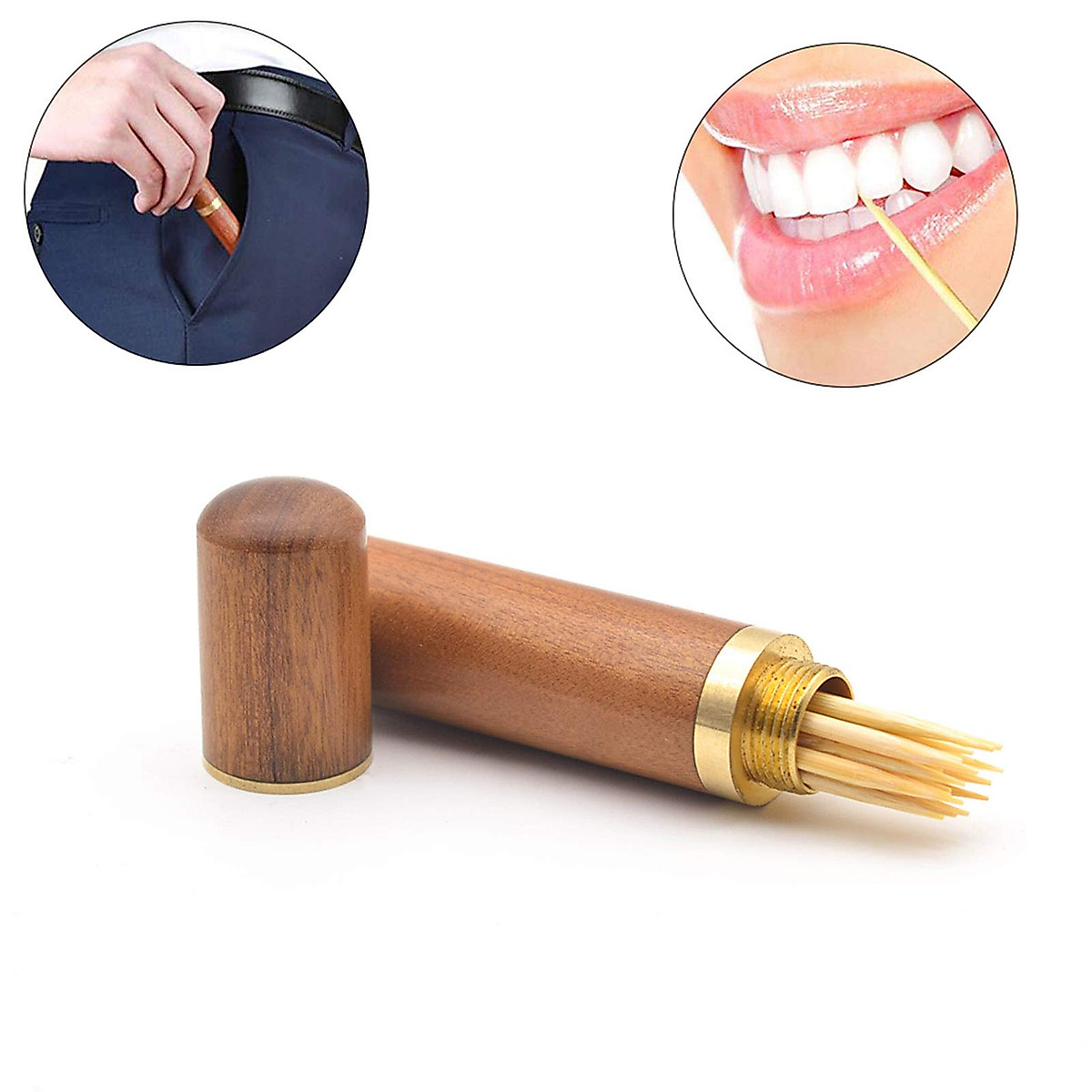 ForFine Needle Storage Portable Wooden Sewing Needle Case Pocket Box Handmade Craft Needle Holder for Store Embroidery Needle, Toothpick, Pill, Bead (5 Packs)