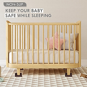 VOCOMO 2X2 Rubber Caster Cups, Non Slip Furniture Pads, Anti-Slip Gripper, Anti Skid Furniture Feet, Anti Slide Floor Protector for Bed Couch Table Chair Stoppers - 4 Pack, Black